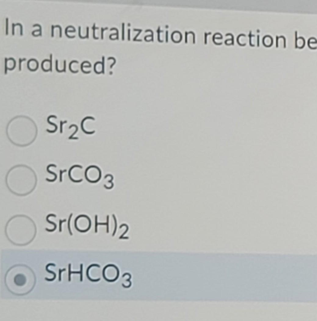 Solved In a neutralization reaction between carbonic acid | Chegg.com
