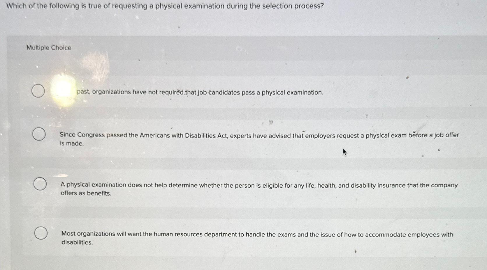 Solved Which of the following is true of requesting a | Chegg.com