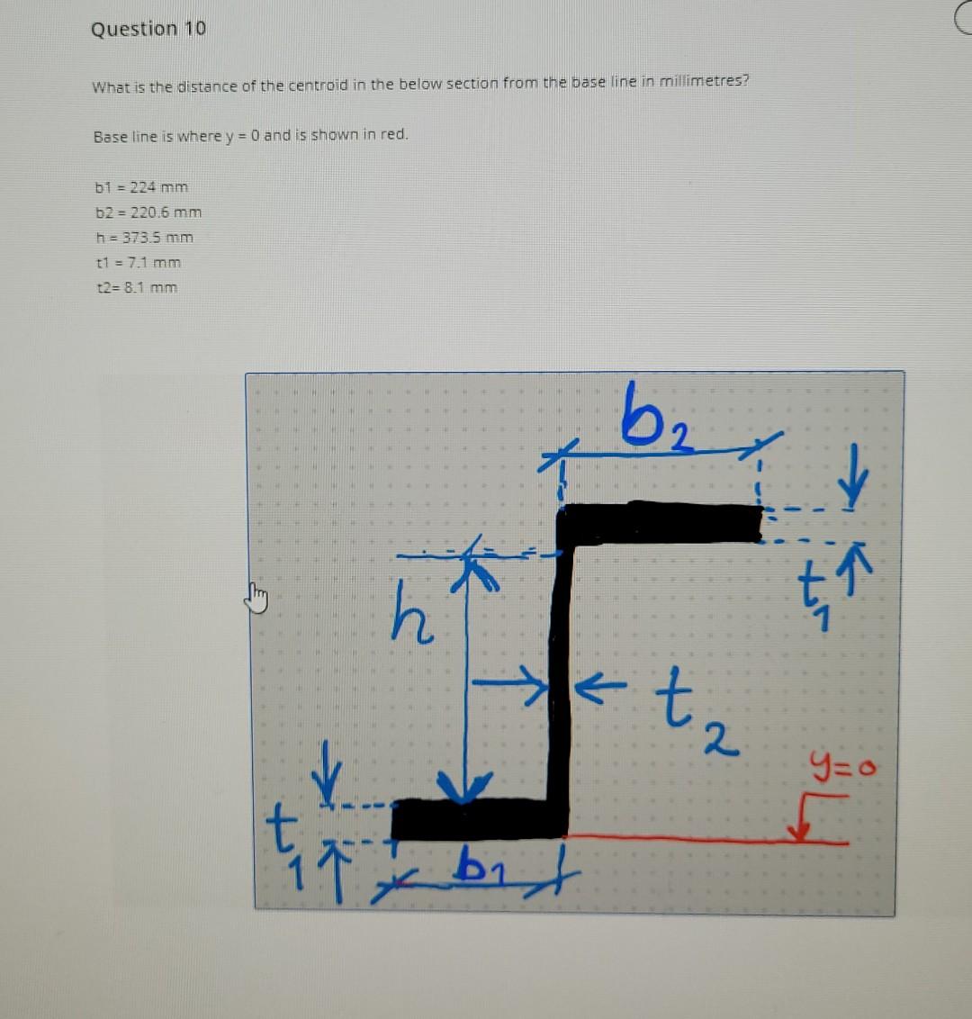 Solved Question 10 What is the distance of the centroid in | Chegg.com