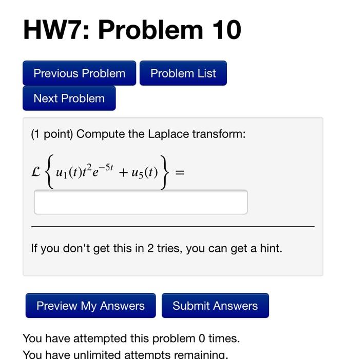 Solved HW7: Problem 10 Previous Problem Problem List Next | Chegg.com