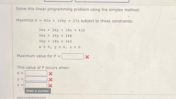 Solved Solve this linear programming problem using the | Chegg.com