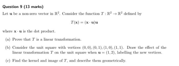 Solved Let u be a non-zero vector in R2. Consider the | Chegg.com