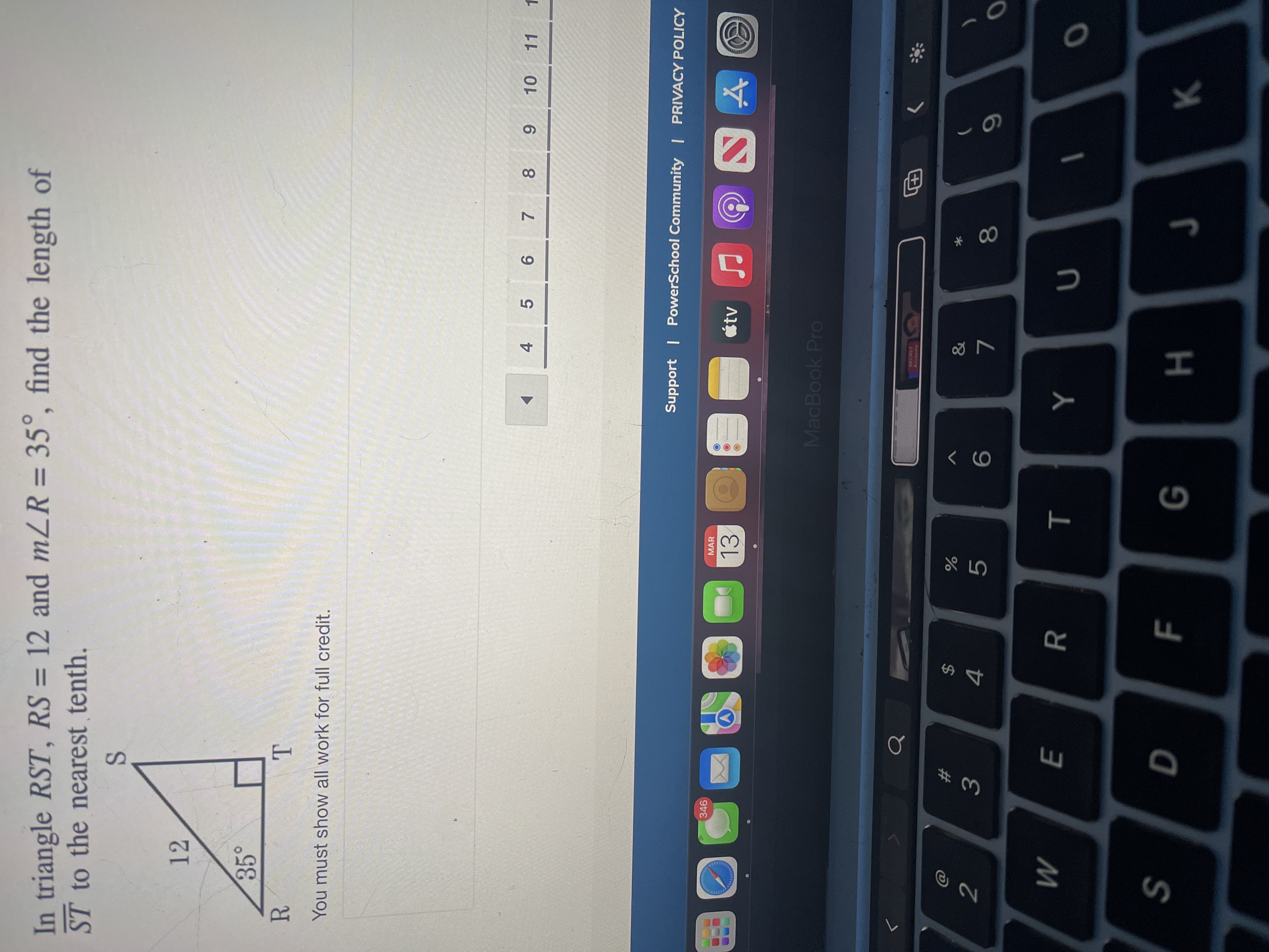 Solved In triangle RST,RS=12 ﻿and m ﻿angle R=35°, ﻿find the | Chegg.com
