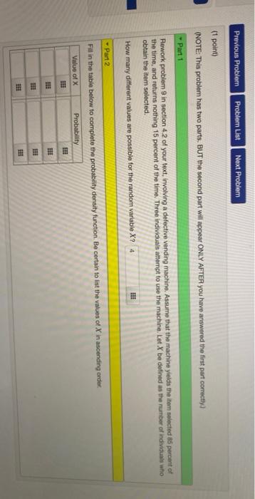 Solved Previous Problem Problern List Next Problem (1 point) | Chegg.com
