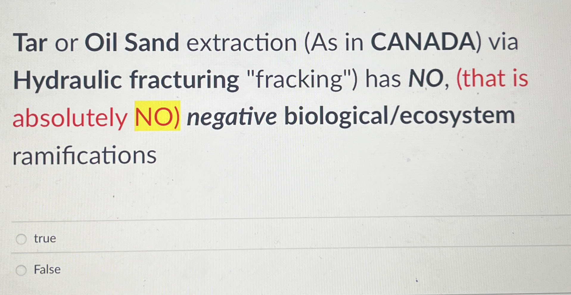 Solved Tar or Oil Sand extraction (As in CANADA) ﻿via | Chegg.com