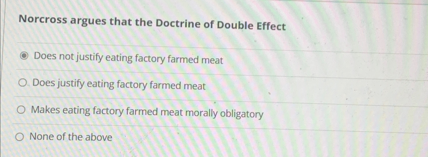 Solved Norcross argues that the Doctrine of Double | Chegg.com