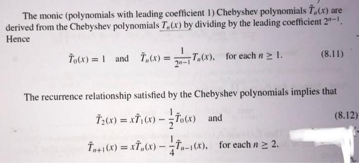 Solved The monic (polynomials with leading coefficient 1) | Chegg.com