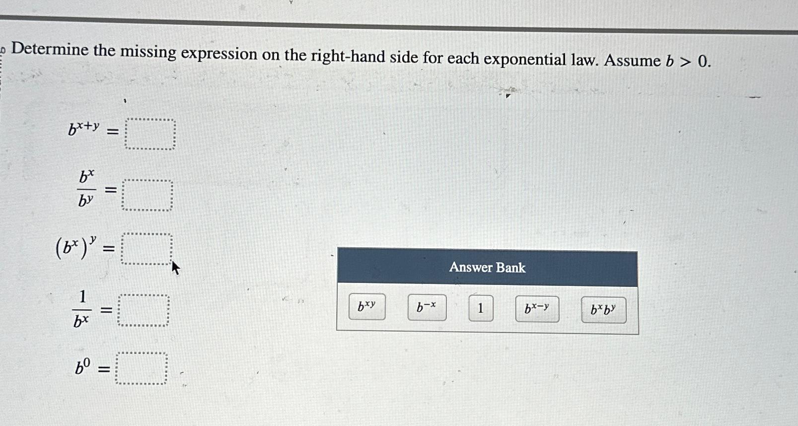 Solved Determine the missing expression on the right-hand | Chegg.com