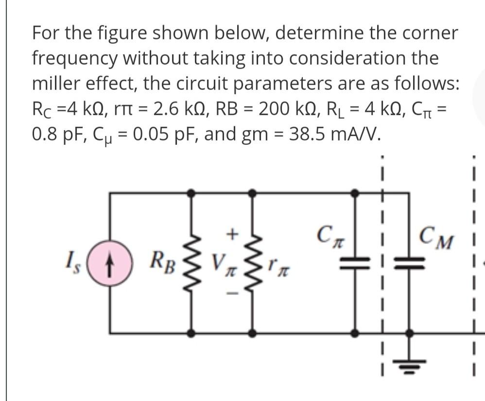 Solved For the figure shown below, determine the corner | Chegg.com