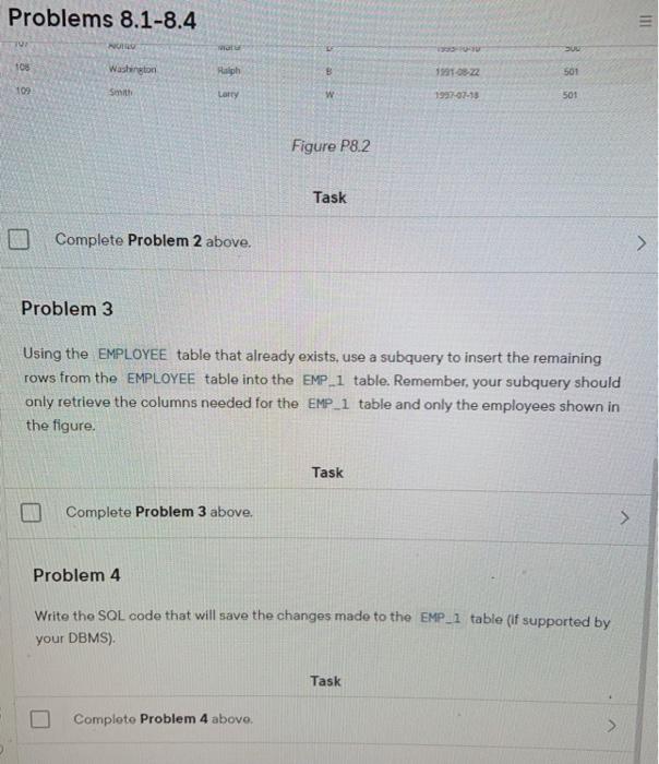 Solved Database Concept.I have been having trouble doing | Chegg.com