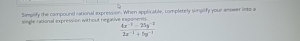 Solved Simplify the compound rational expression. When | Chegg.com