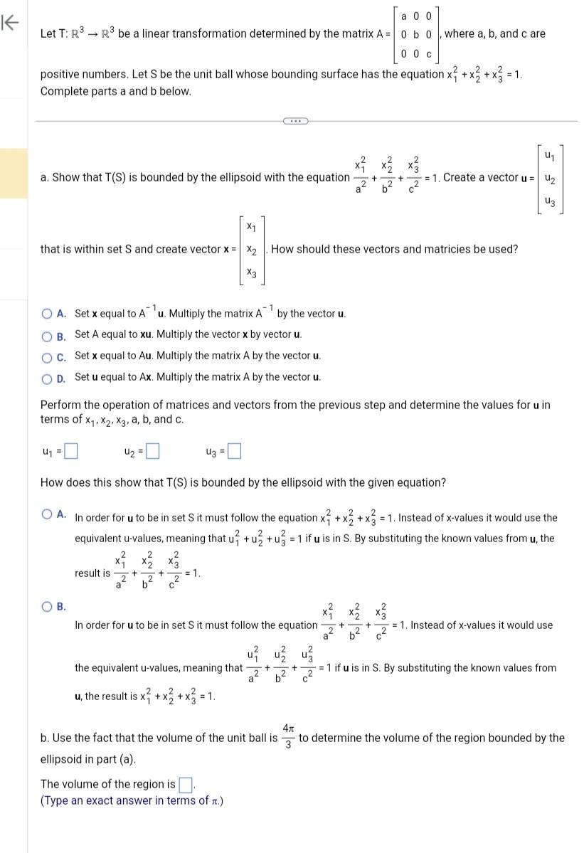Solved Let T:R3→R3 be a linear transformation determined by | Chegg.com