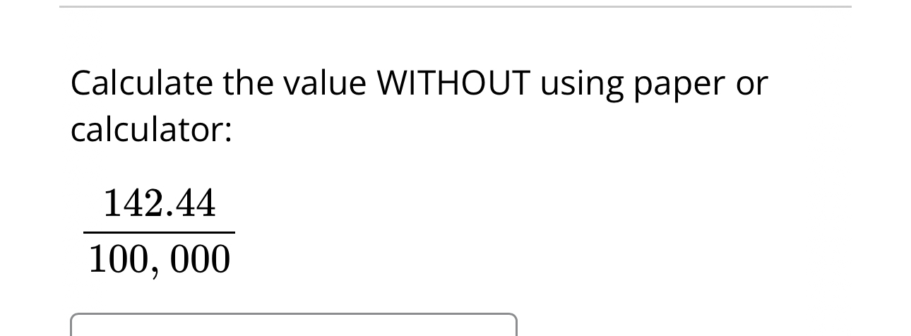 Solved Calculate the value WITHOUT using paper or | Chegg.com