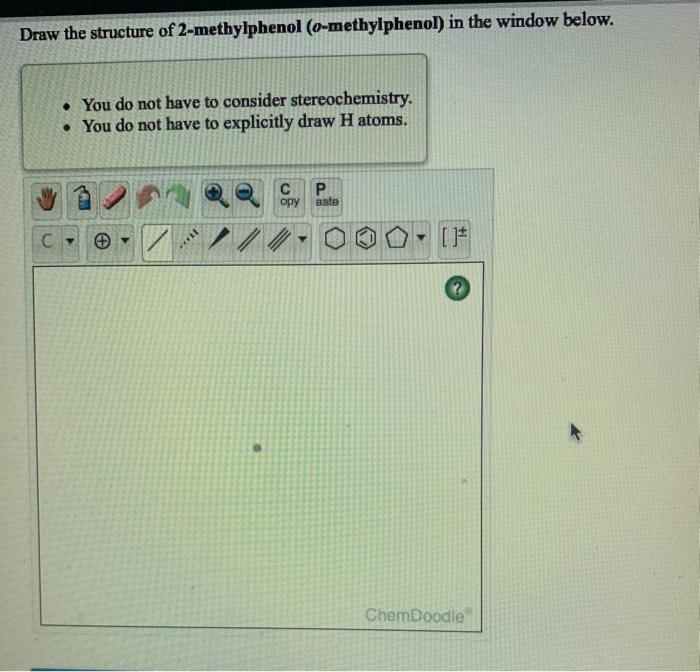 Solved Draw the structure of 2-methylphenol (o-methylphenol) | Chegg.com
