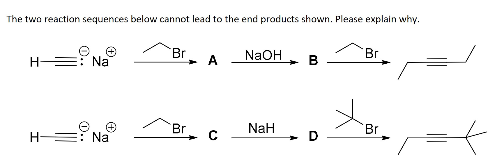 Solved The two reaction sequences below cannot lead to the | Chegg.com