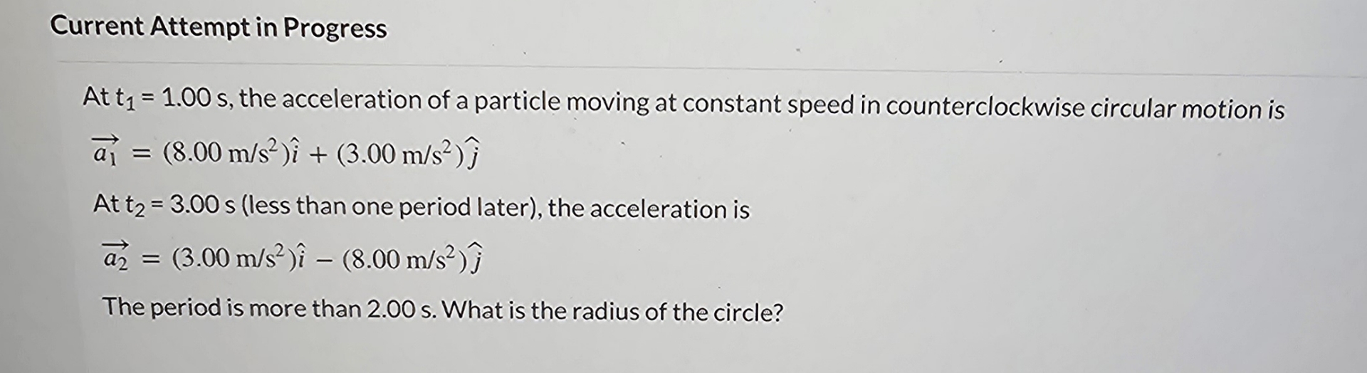 Current Attempt in ProgressAt t1=1.00s, ﻿the | Chegg.com