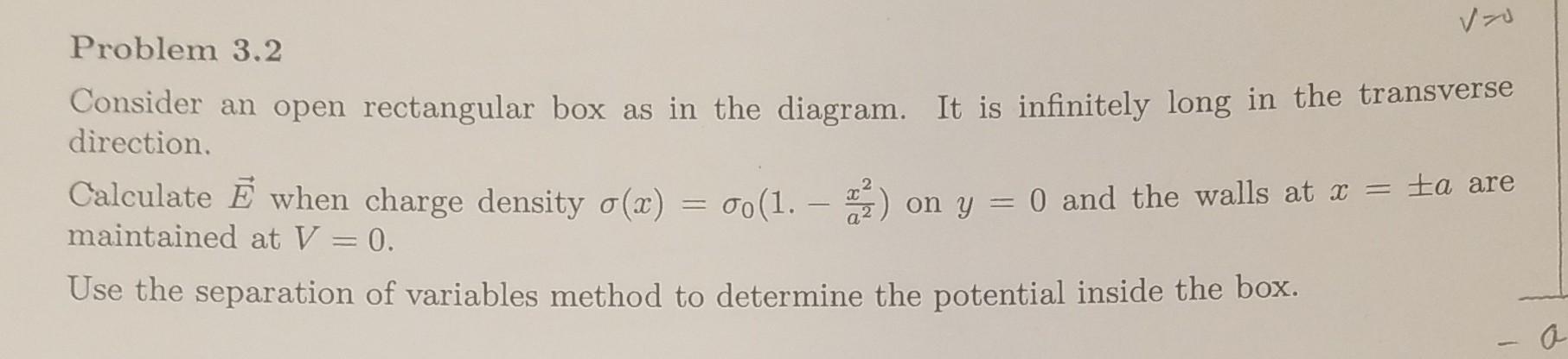 Problem 3.2 Consider an open rectangular box as in | Chegg.com