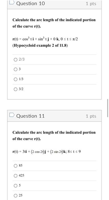 Solved Calculate the arc length of the indicated portion of | Chegg.com