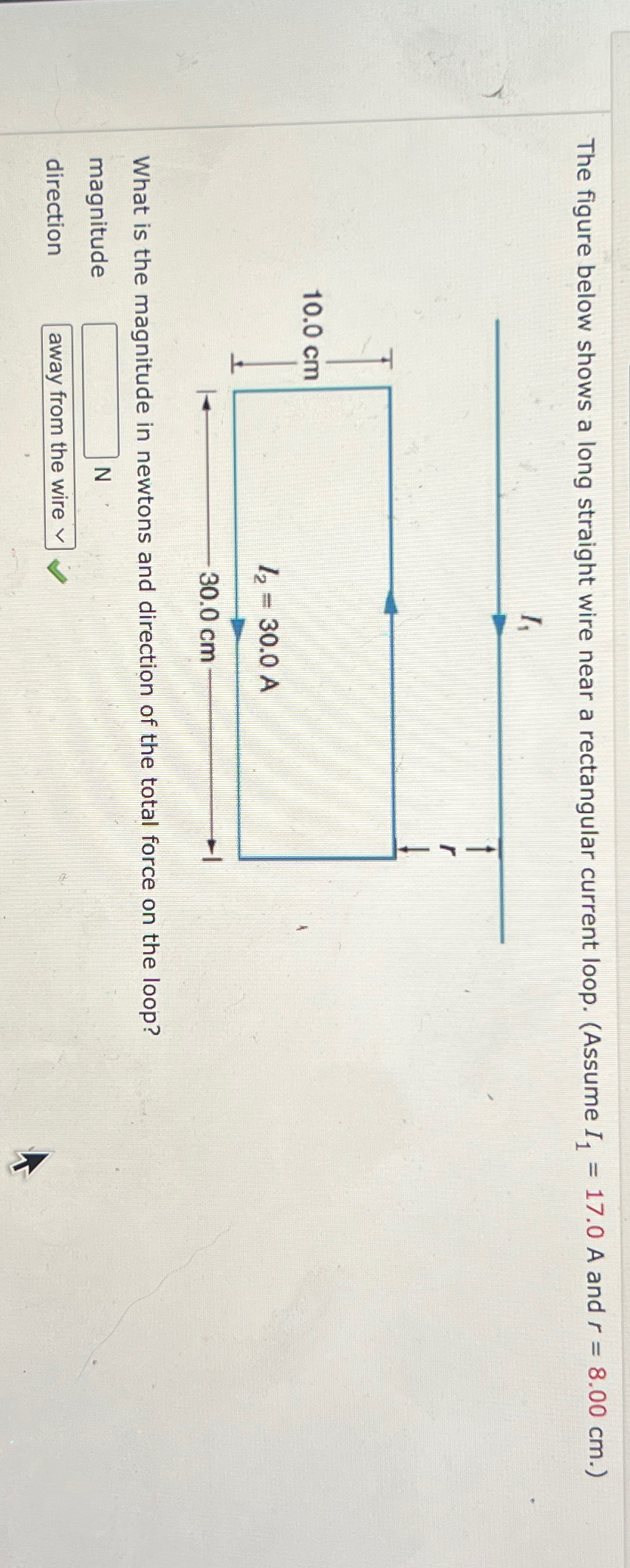 Solved The figure below shows a long straight wire near a | Chegg.com
