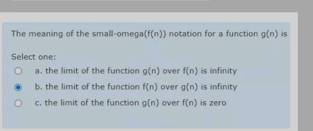 Solved The meaning of the small-omega( f(n) ﻿notation for a | Chegg.com