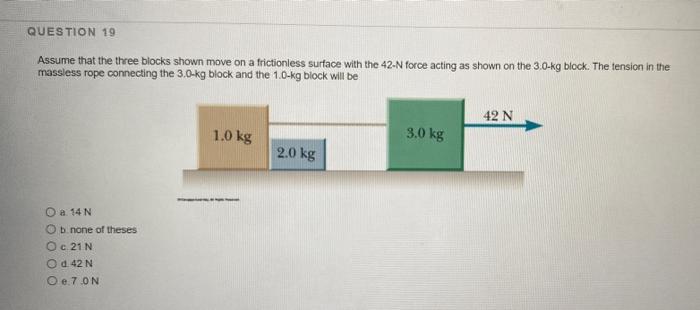 Solved QUESTION 19 Assume that the three blocks shown move | Chegg.com