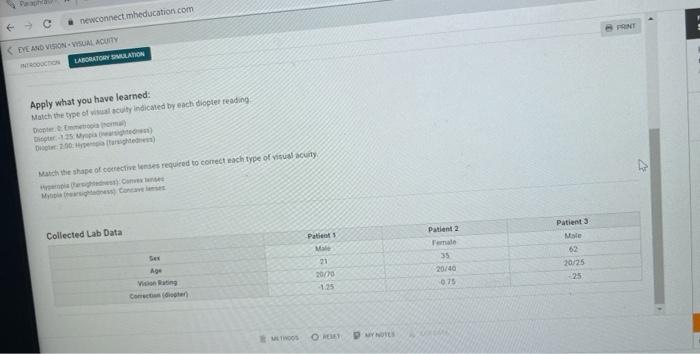 Can you please write a lab report on "Eye and vision: | Chegg.com