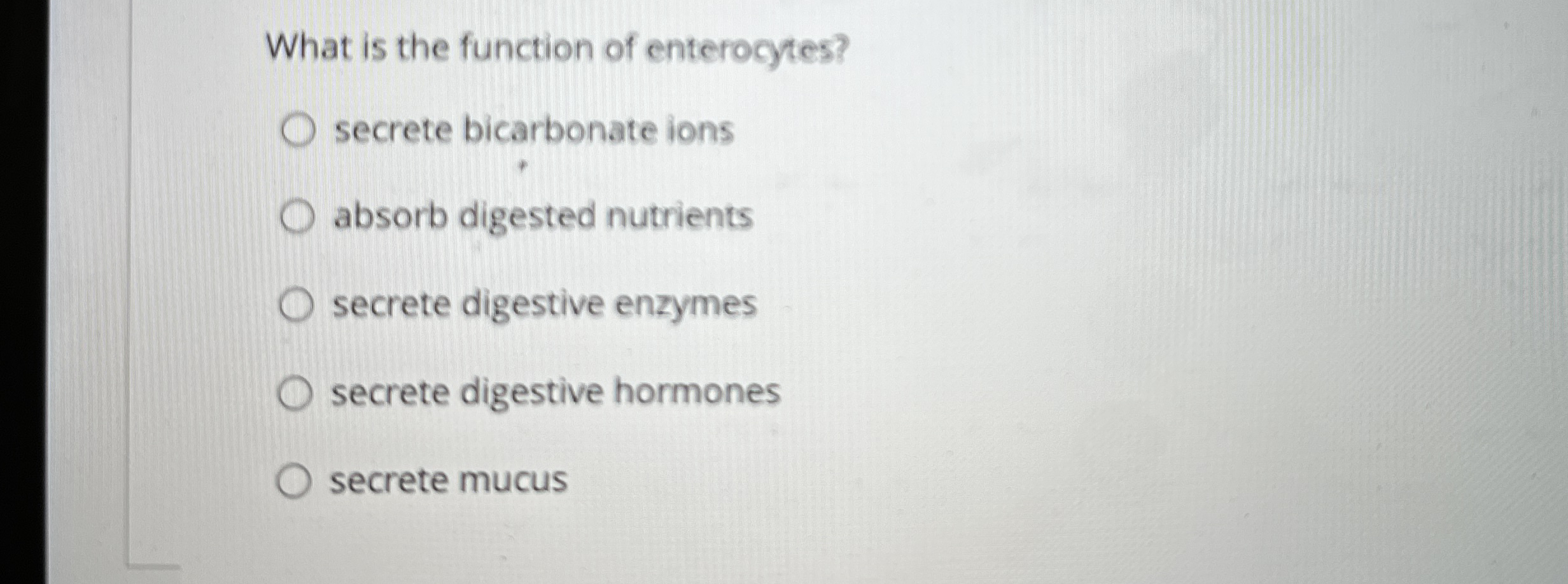 Solved What is the function of enterocytes?secrete | Chegg.com