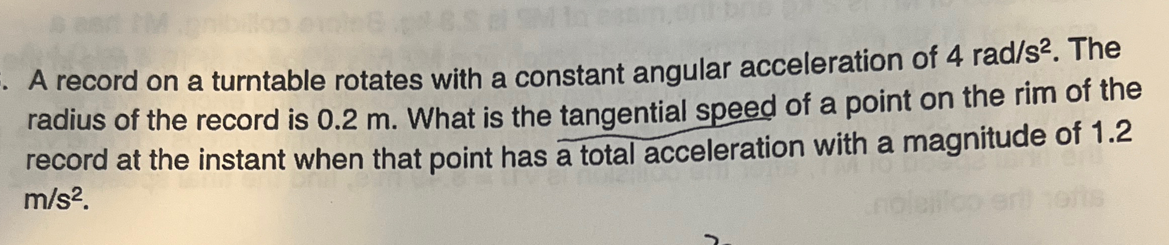 Solved A record on a turntable rotates with a constant | Chegg.com