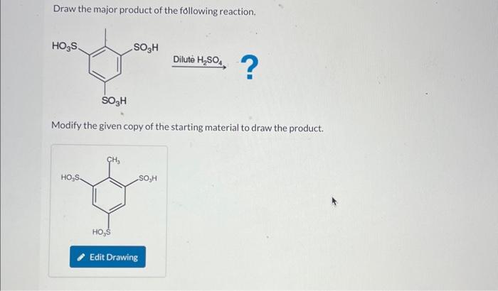 Solved Draw the major product of the following reaction. | Chegg.com