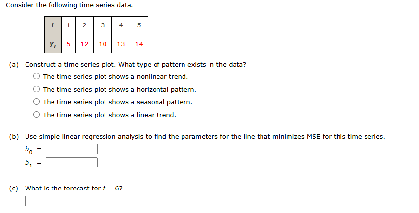 Consider the following time series data.(a) | Chegg.com