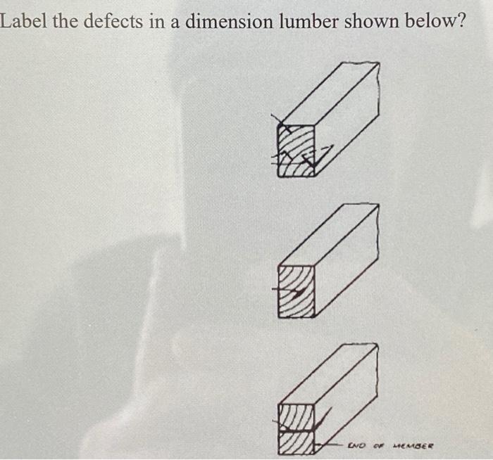 Solved Label the defects in a dimension lumber shown below? | Chegg.com