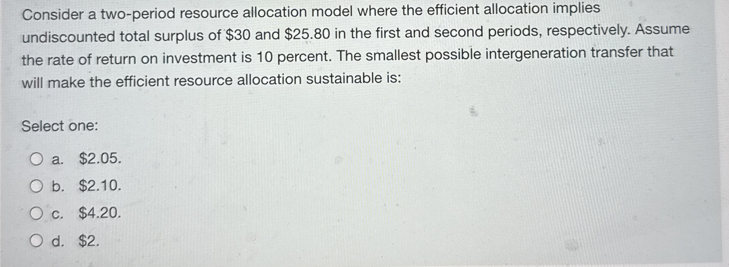 Solved Consider a two-period resource allocation model where | Chegg.com