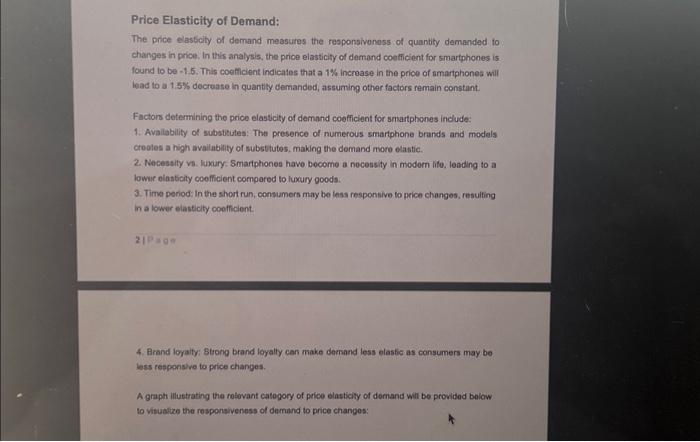 Solved Price Elasticity of Demand: The price elasticity of | Chegg.com