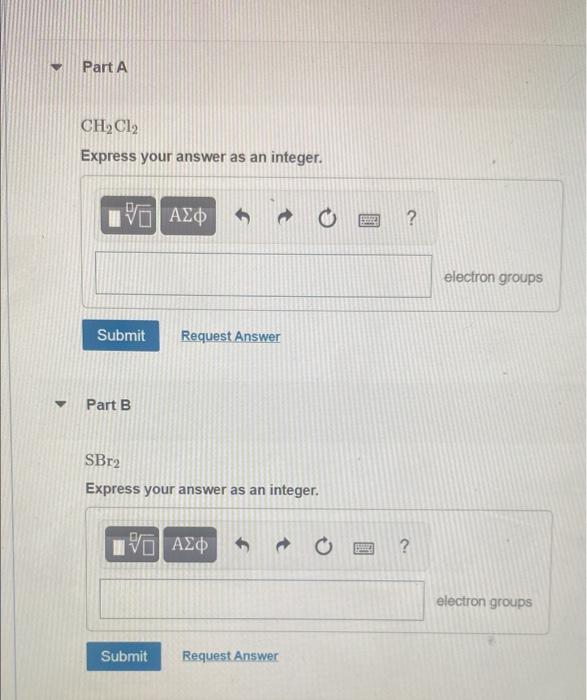 Solved Part A CH₂Cl₂ Express your answer as an integer. 15. | Chegg.com