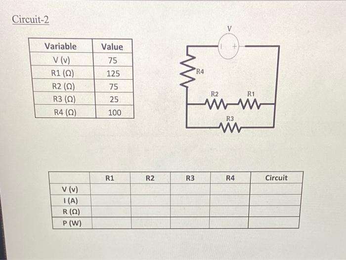 Solved 3. For Circuit-1 and Circuit-2: Complete the provided | Chegg.com