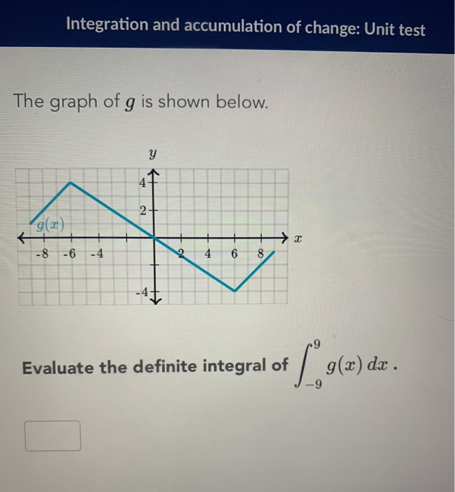 Solved Integration and accumulation of change: Unit test The | Chegg.com