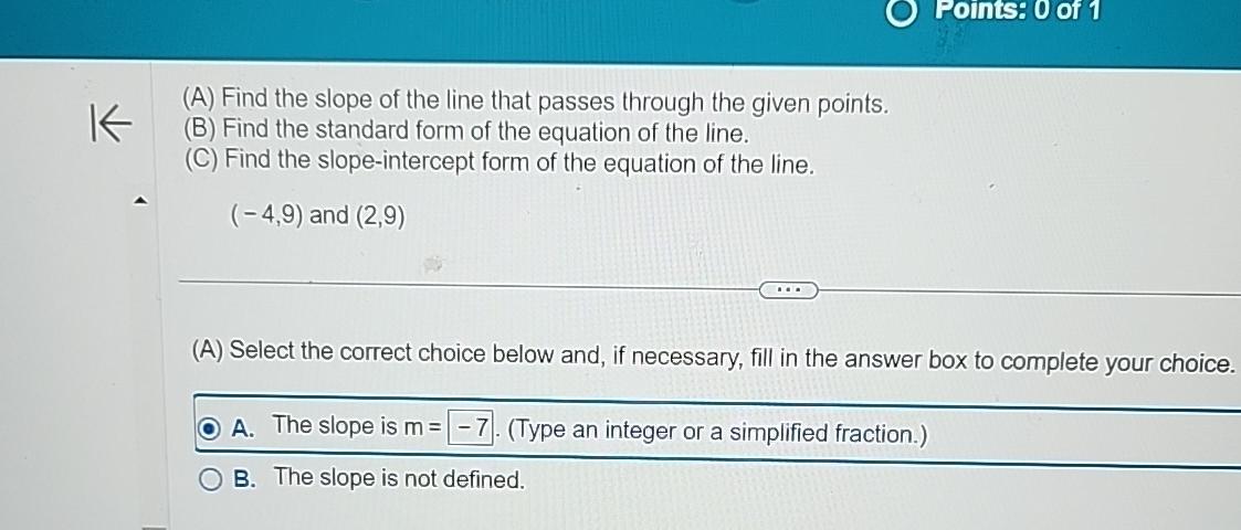 Solved (A) ﻿Find the slope of the line that passes through | Chegg.com