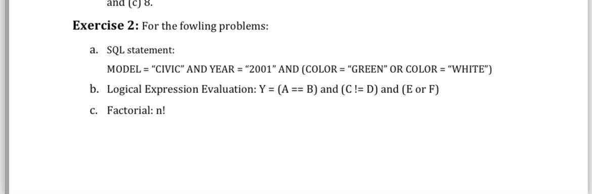 Solved Exercise 2: For the fowling problems:a. ﻿SQL | Chegg.com