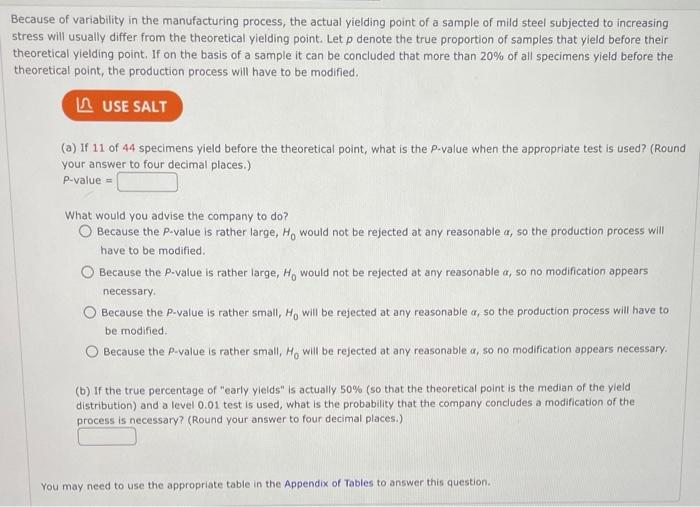 Solved cause of variability in the manufacturing process, | Chegg.com