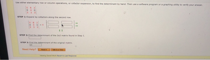 Solved Use either elementary row or column operations, or | Chegg.com