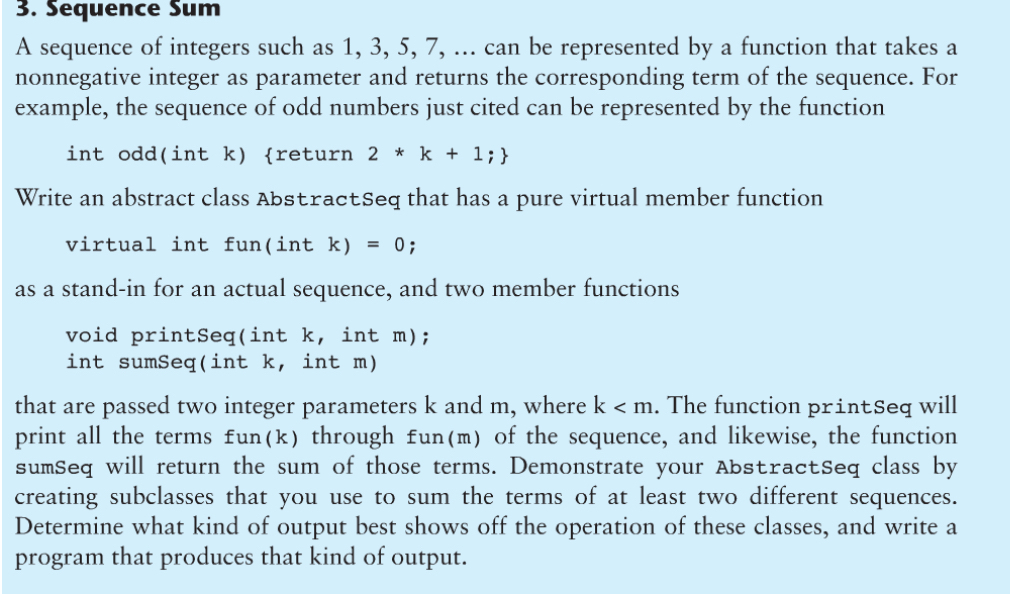 Solved Sequence SumA sequence of integers such as | Chegg.com