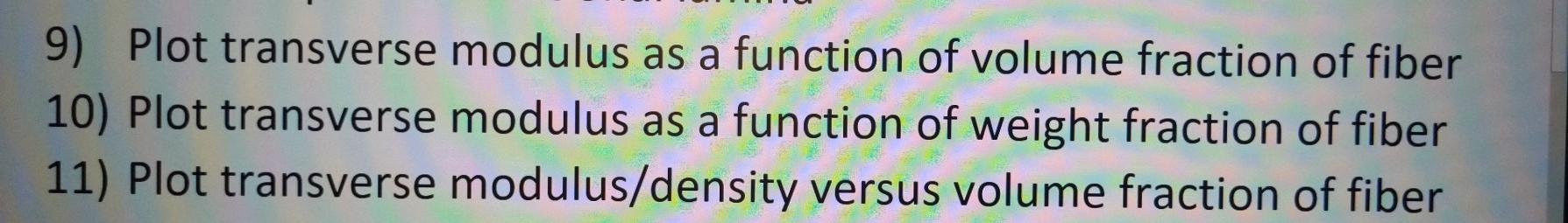 Solved 9) Plot transverse modulus as a function of volume | Chegg.com
