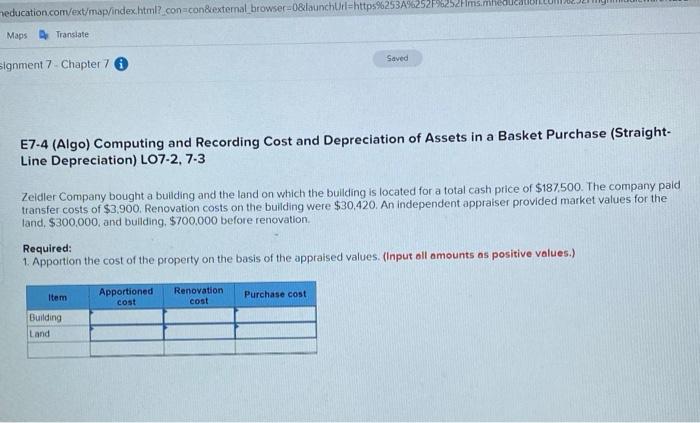Solved E7-4 (Algo) Computing and Recording Cost and | Chegg.com