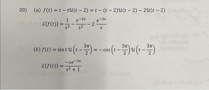 Solved 20. Write each function in terms of unit step | Chegg.com
