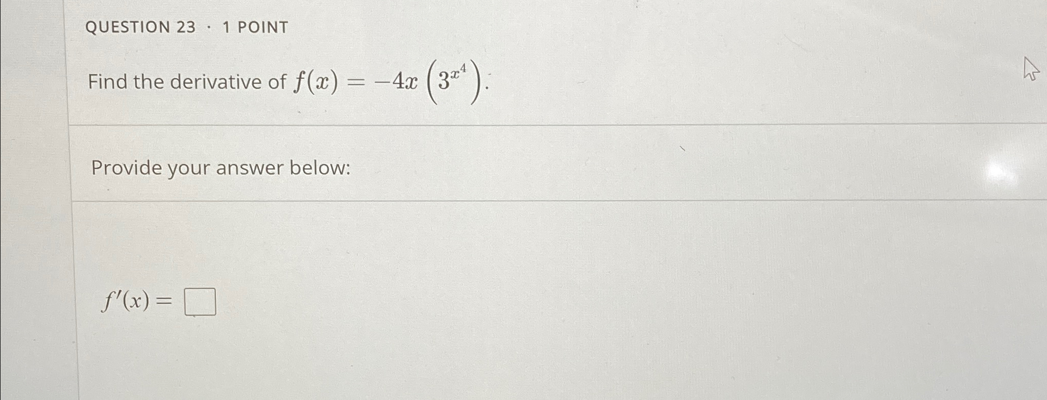 Solved QUESTION 23 - 1 ﻿POINTFind the derivative of | Chegg.com