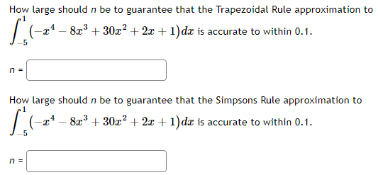 Solved I need to get both the Trapezoidal rule approximation | Chegg.com