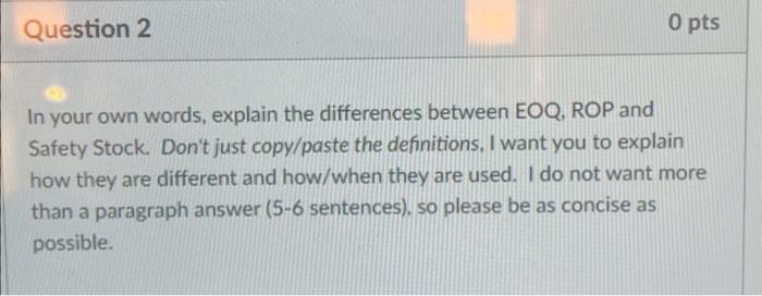 Solved In your own words, explain the differences between | Chegg.com