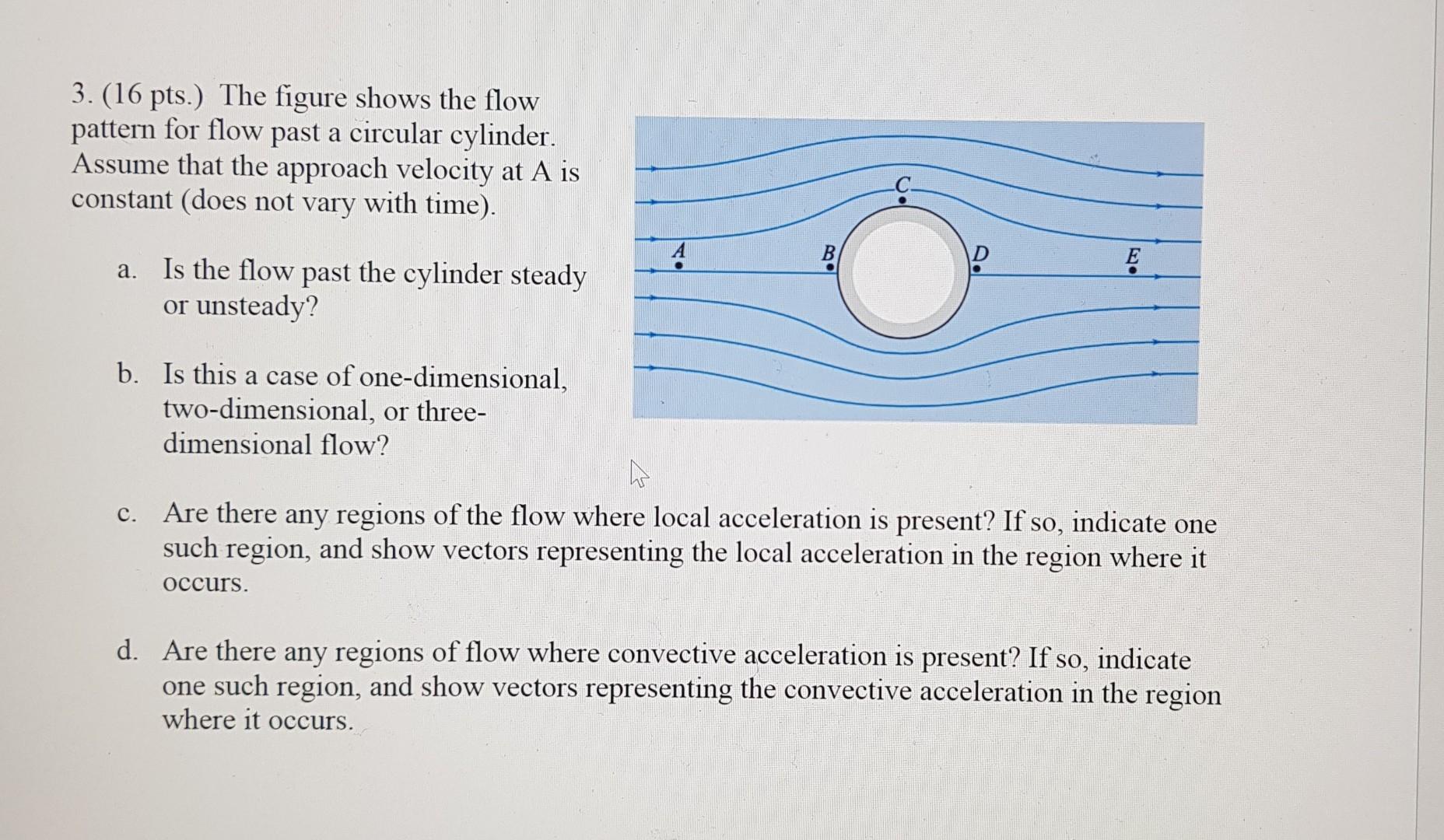 Solved 3. (16 pts.) The figure shows the flow pattern for | Chegg.com