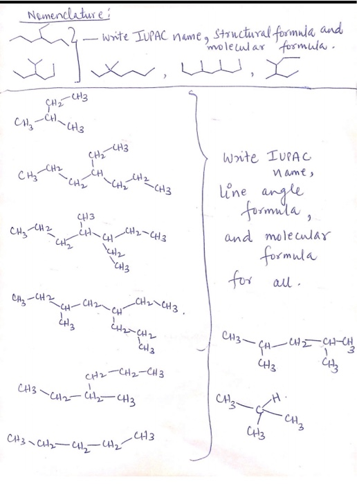 Solved CH-CH CH3 CH3-CH2 CH2 CH2 Nomenclature: - Write IUPAC | Chegg.com