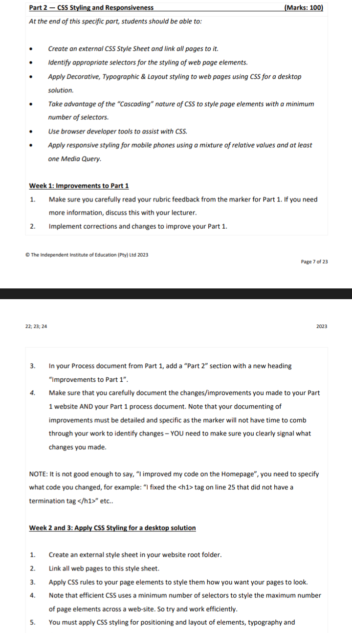 Solved At the end of this specific part, students should be | Chegg.com